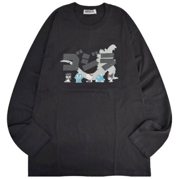 Sanrio | Tops | New Sanrio X Godzilla Character Charcoal Long Sleeve ...